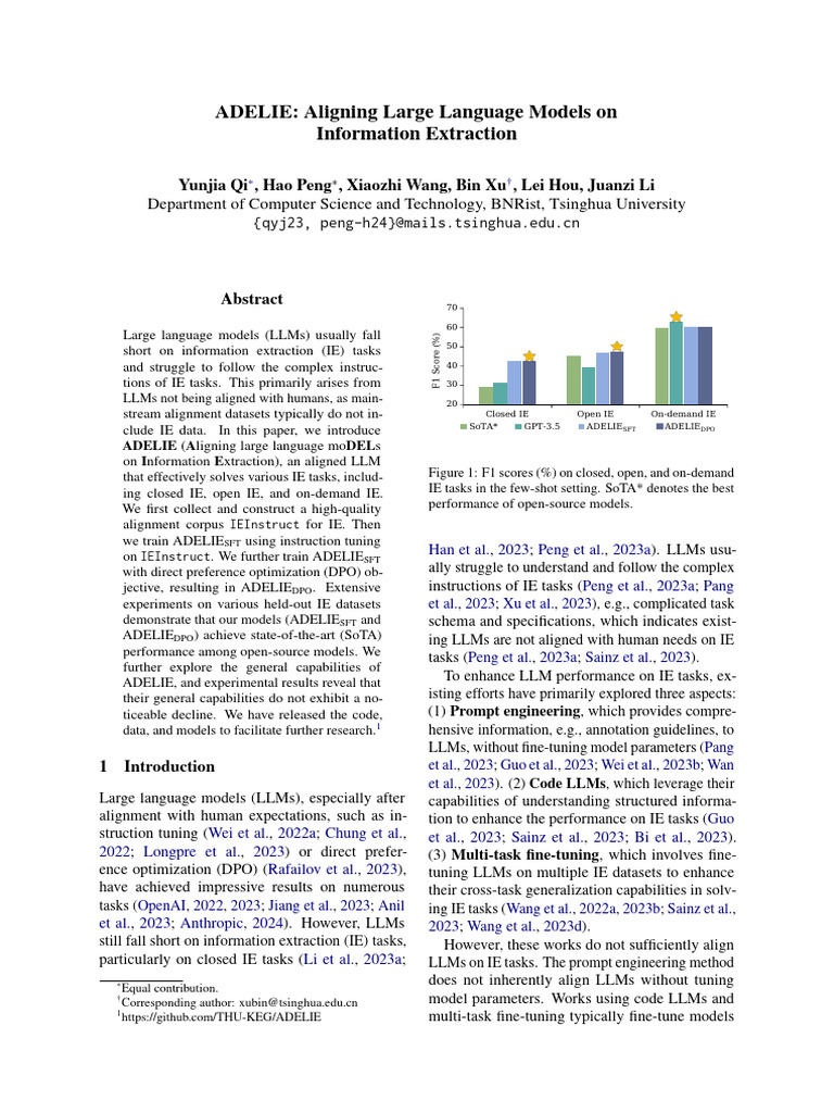 ADELIE-Aligning Large Language Models On IE | PDF | Science Software | Statistical Models
