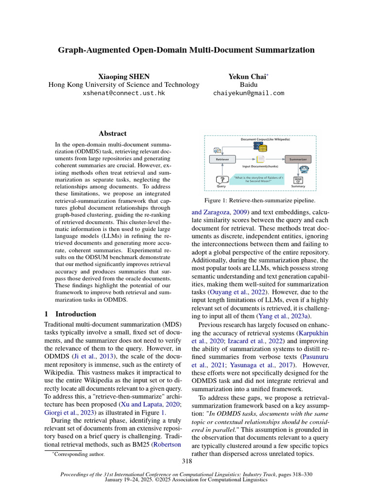 Graph Augmented Open Domain Multi Document Summarization | PDF | Cluster Analysis | Information ...