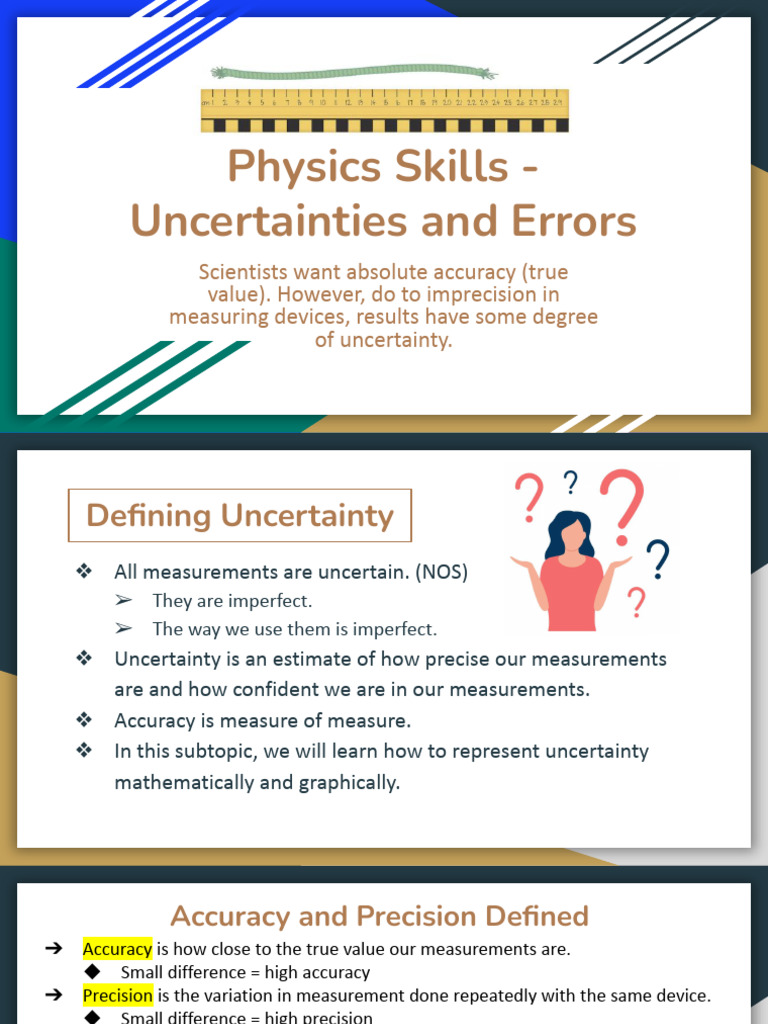 Physics Skills - Uncertainties and Errors | PDF | Observational Error ...