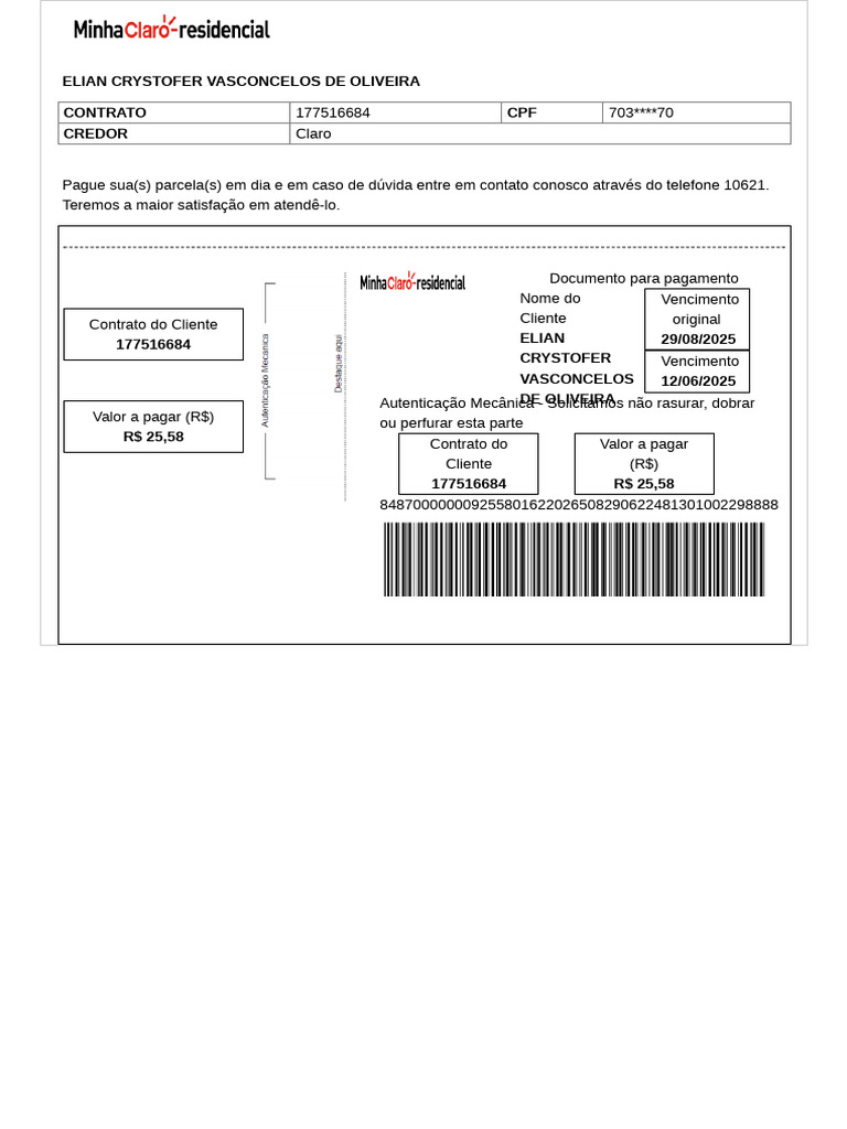 Boleto Claro | PDF