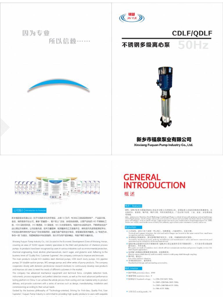 Vertical Multistage Pump Product Introduction | PDF