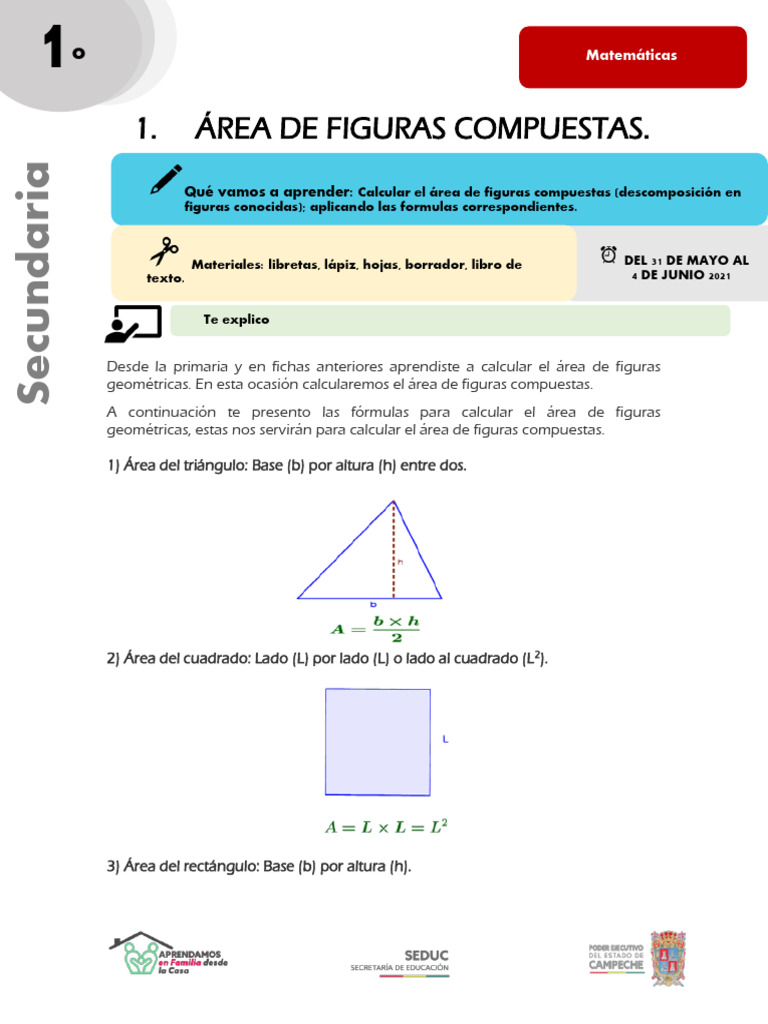 Cálculo de Área en Figuras Compuestas | PDF | Zona | Geometría Elemental