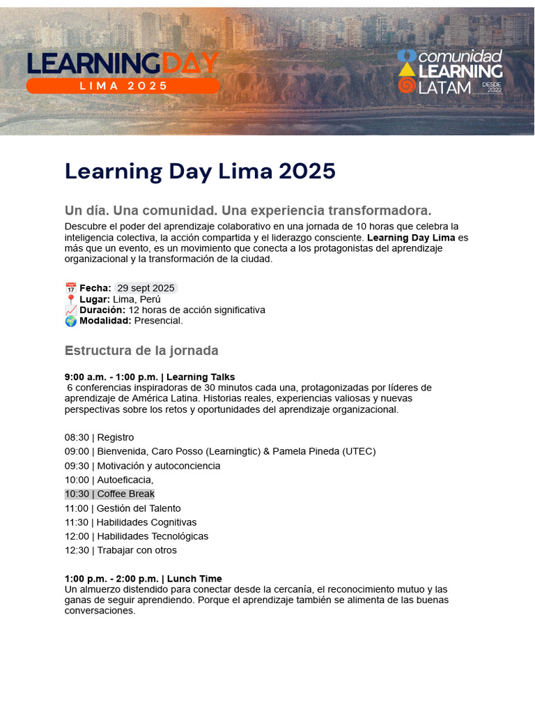 Presentación - Learning Day Lima 2025 | PDF | Aprendizaje | Psicología ...