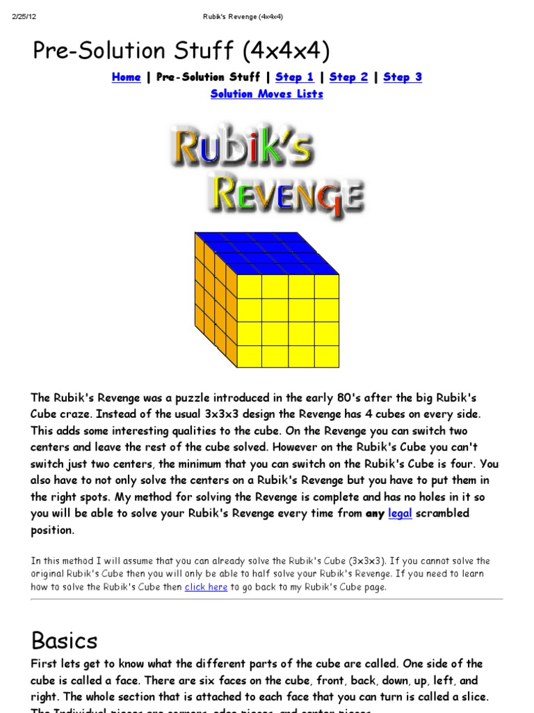 Rubik's Revenge (4x4x4) | PDF | Teaching Mathematics | Science