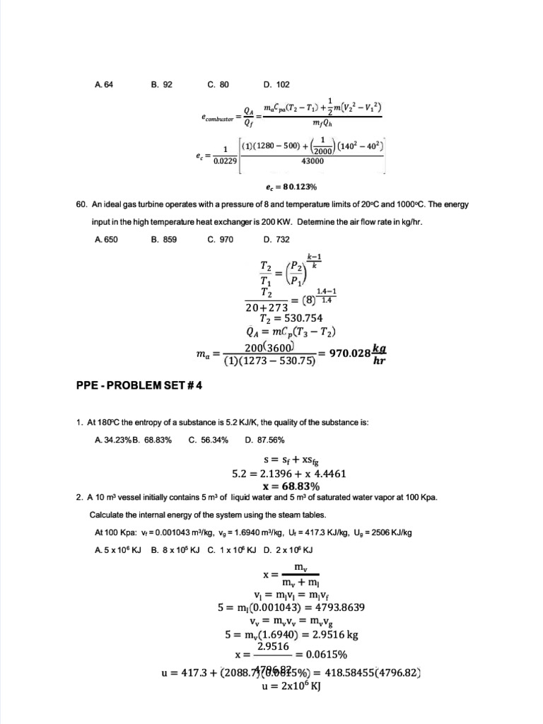 PDF Ppe Problem Set 1 | PDF | Horsepower | Boiler