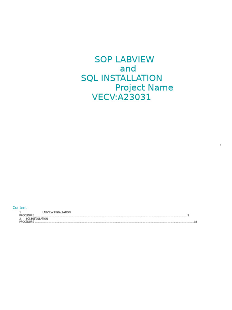 LabVIEW and SQL Installation Guide | PDF