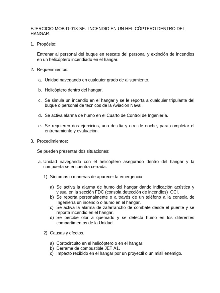 Mob-d-018-Sf - Incendio en Un Helicóptero Dentro Del Hangar | PDF | Helicóptero
