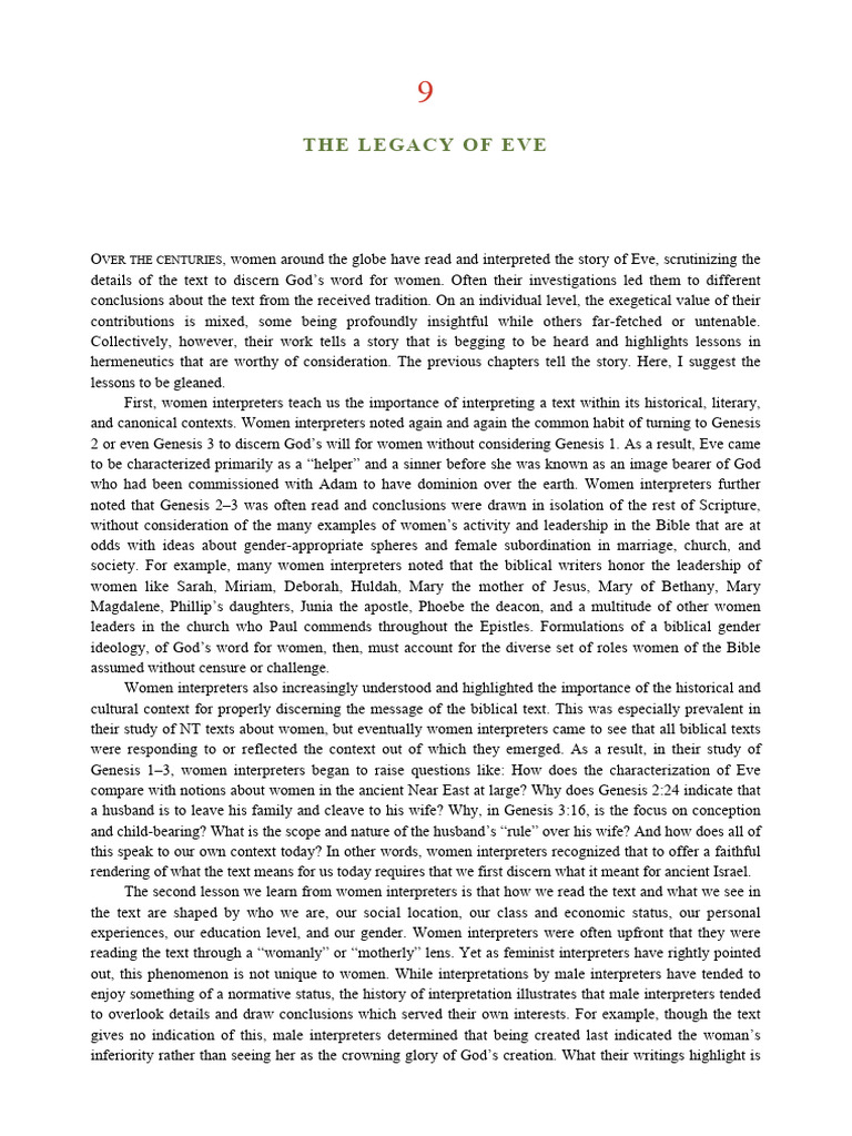 Women's Insights on Eve's Legacy | PDF | Bible | Eve