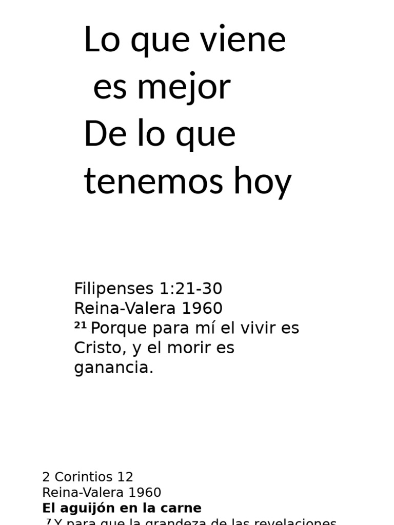 Lo Que Viene Es Mejor de Lo Que Tengo | PDF