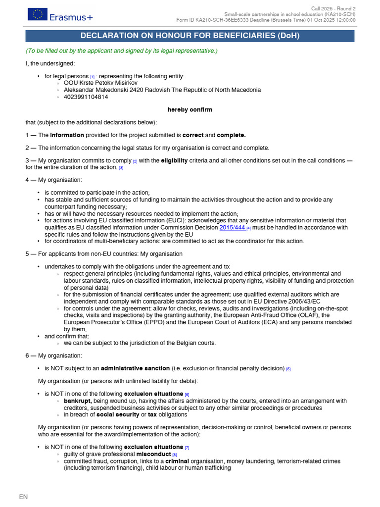 Declaration On Honour | PDF | Private Law | Justice