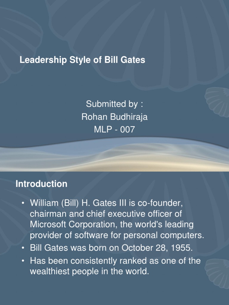 Leadership Style of Bill Gates | PDF