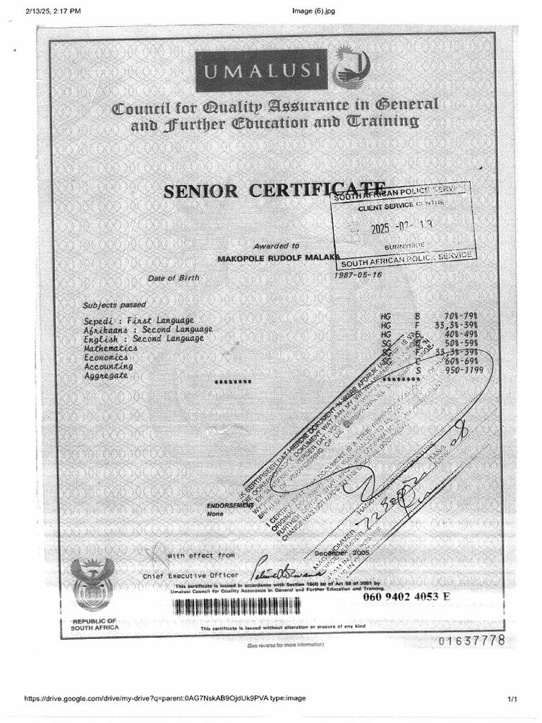 MRM Matric | PDF