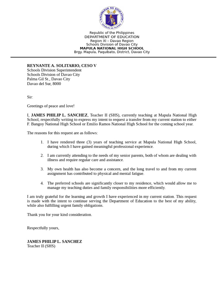 Intent To Transfer | PDF