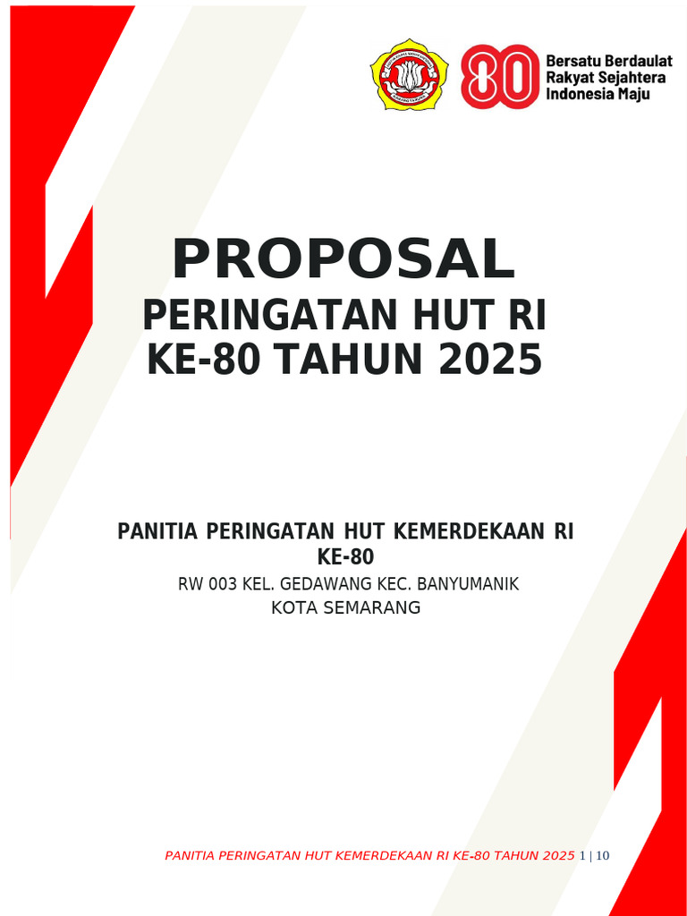 Proposal Acara HUT RI ke-80 Semarang | PDF