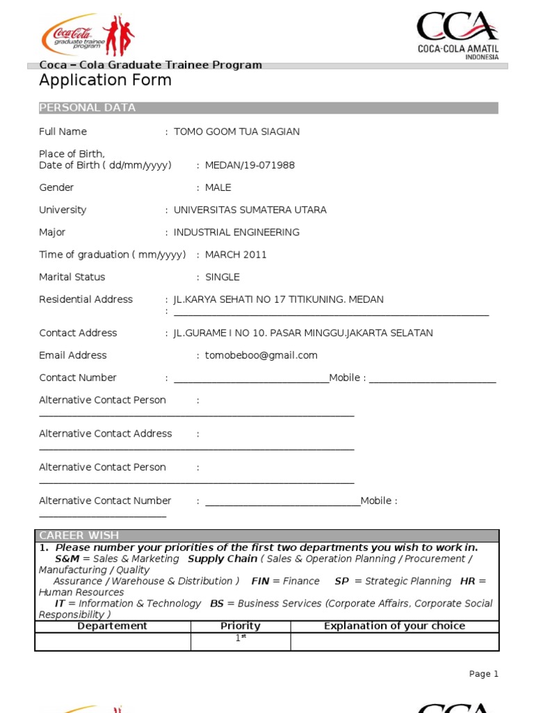 Form Aplikasi CCAI GTP 2011 | PDF | Business