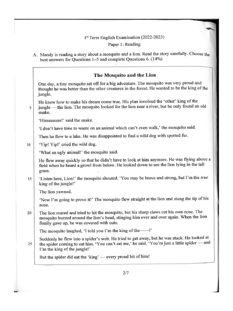 P6 Term1 English Testpaper Pdf