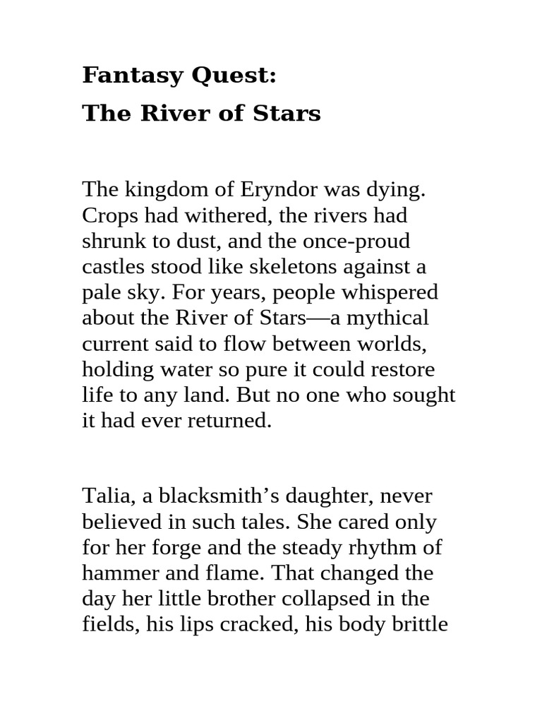 Talia's Quest for the River of Stars | PDF