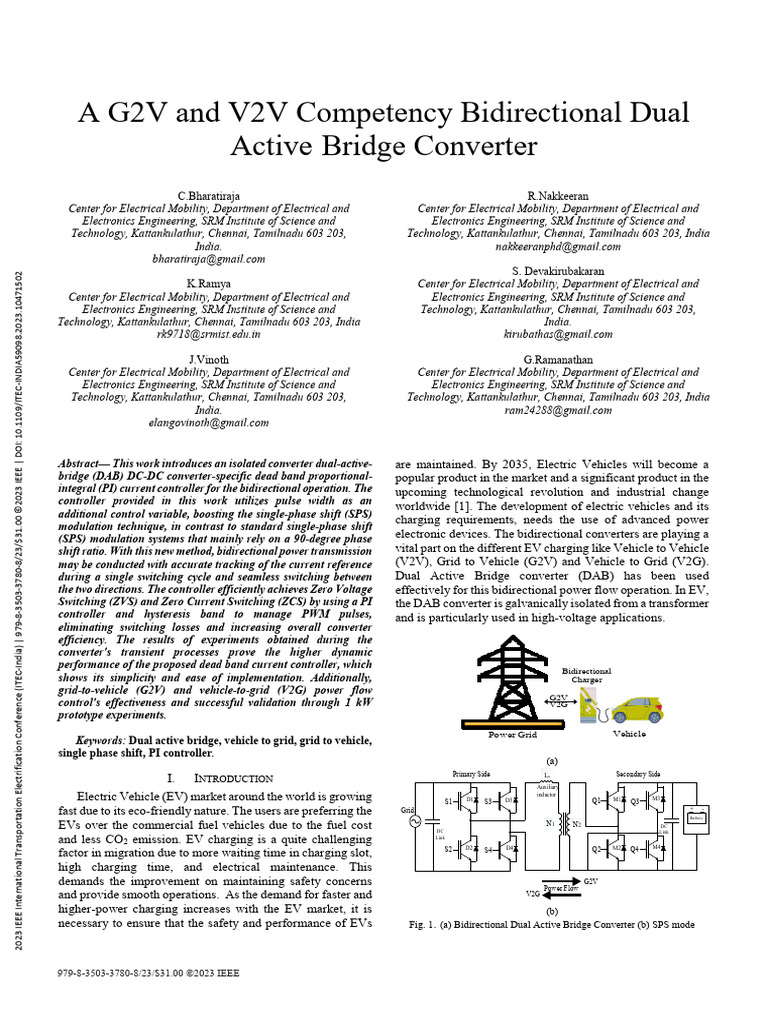 Bidirectional Dual Active Bridge Converter | PDF | Electrical ...