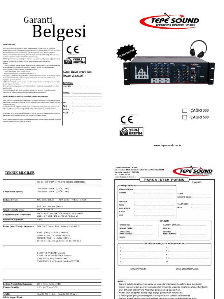 Cagri 300 Kullanma Klavuzu Img2 939249644 | PDF