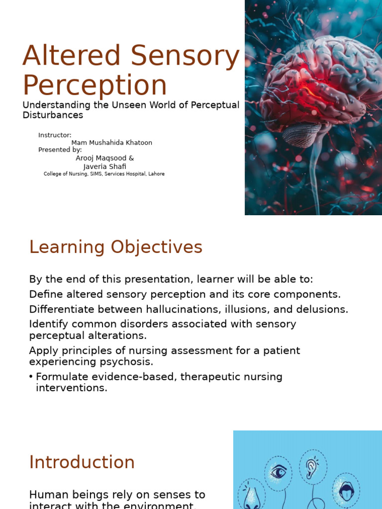 Altered Sensory Perception in Mental Health | PDF | Perception ...