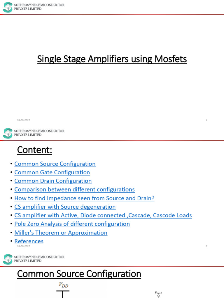 Mosfet Configurations | PDF | Amplifier | Mosfet