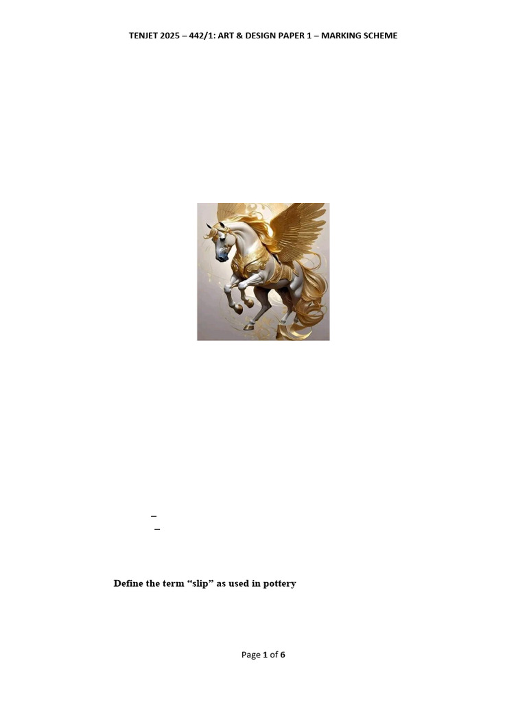 Art & Design Paper 1 Marking Scheme 2025 | PDF | Drawing | Paintings