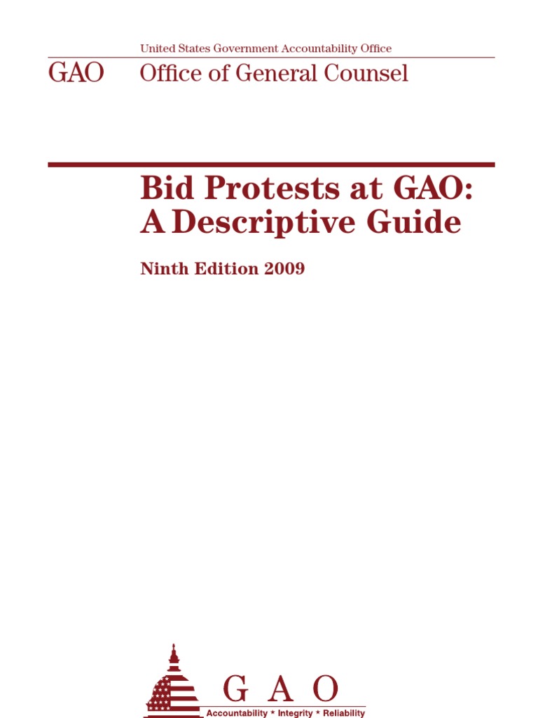 GAO Bid Protest Guide | PDF | Government Accountability Office | Injunction
