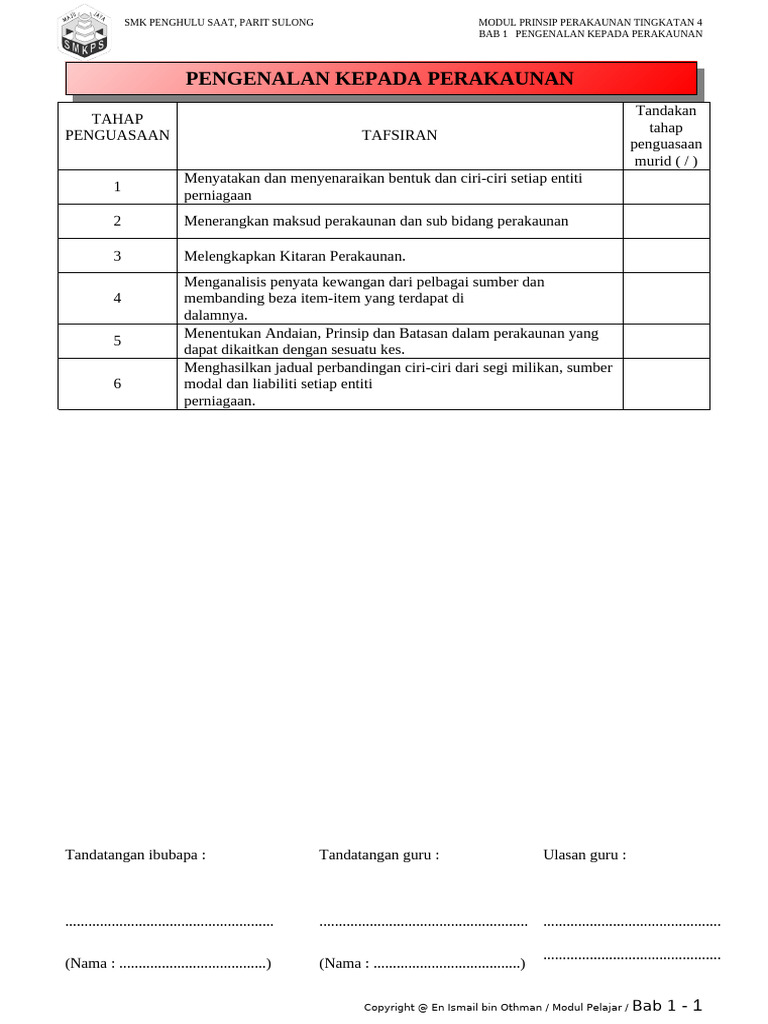 1 Pengenalan Kepada Perakaunan | PDF