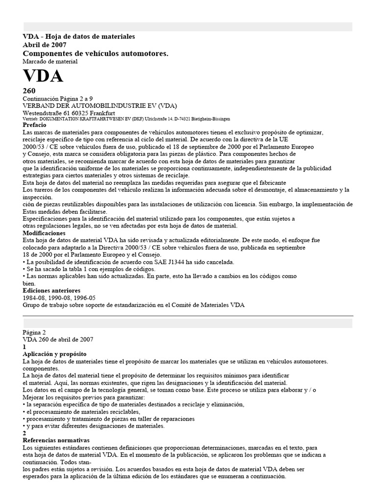 Vda-260 ES | PDF | Aleación | Cobre