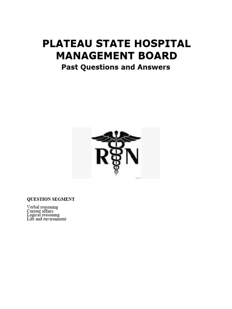 Plateau State Hospital Management Board Past Question Updated | PDF ...