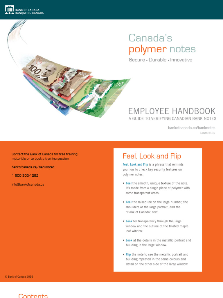 Guide to Canadian Polymer Bank Notes | PDF