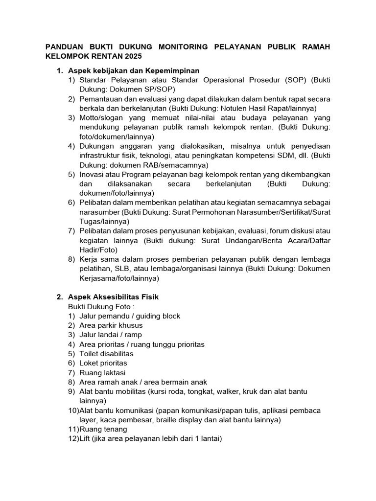 Panduan Bukti Dukung Monitoring Pelayanan Publik - Ramah Kelompok ...