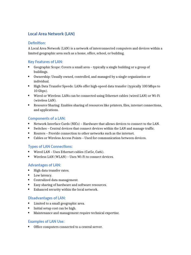 Understanding Local Area Networks (LAN) | PDF