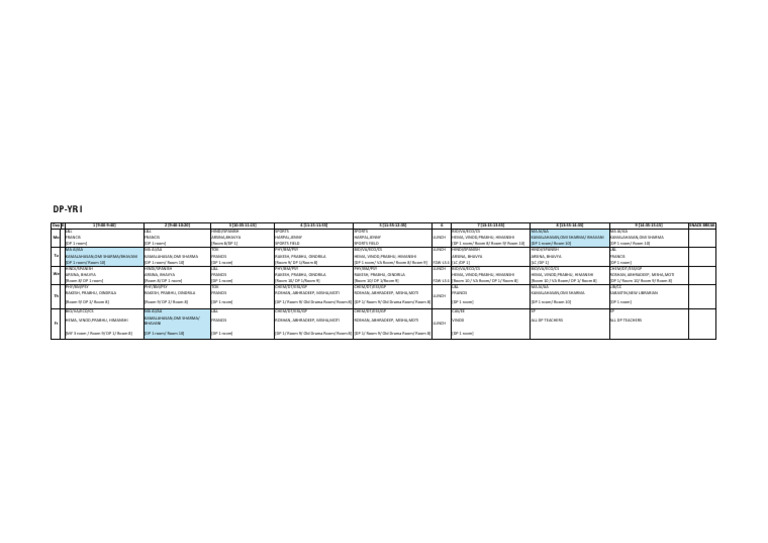 Dp1 Class Timetable Updated - 2nd Week of August | PDF