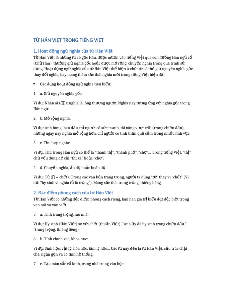 Tu Han Viet Trong Tieng Viet | PDF