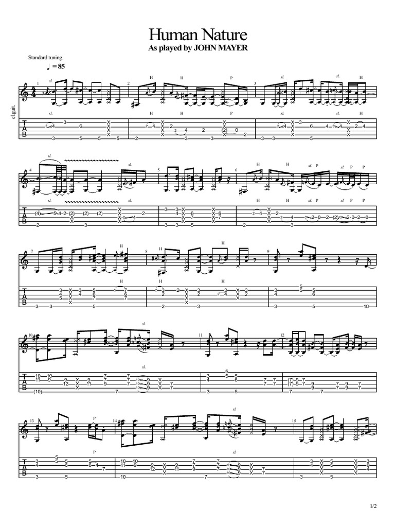 John Mayer's Human Nature Guitar Tab | PDF