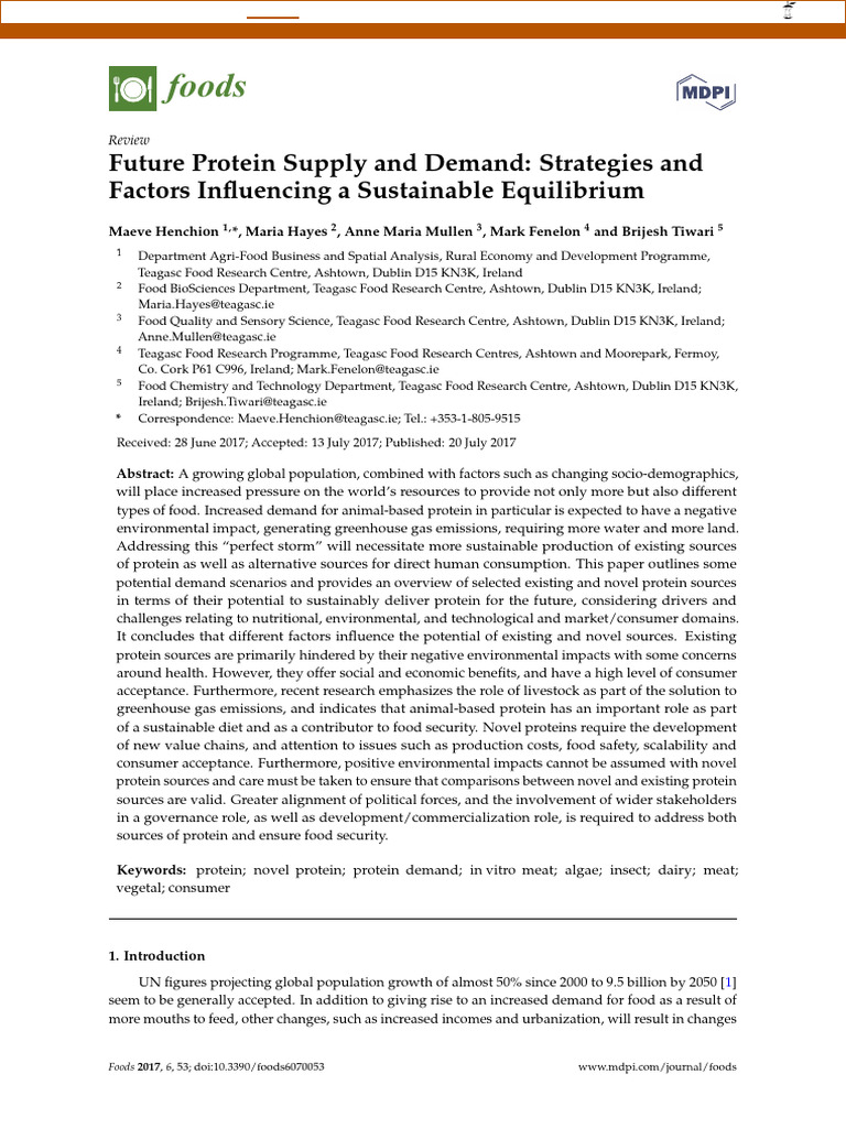 Sustainable Strategies for Future Protein Demand | PDF | Meat | Milk