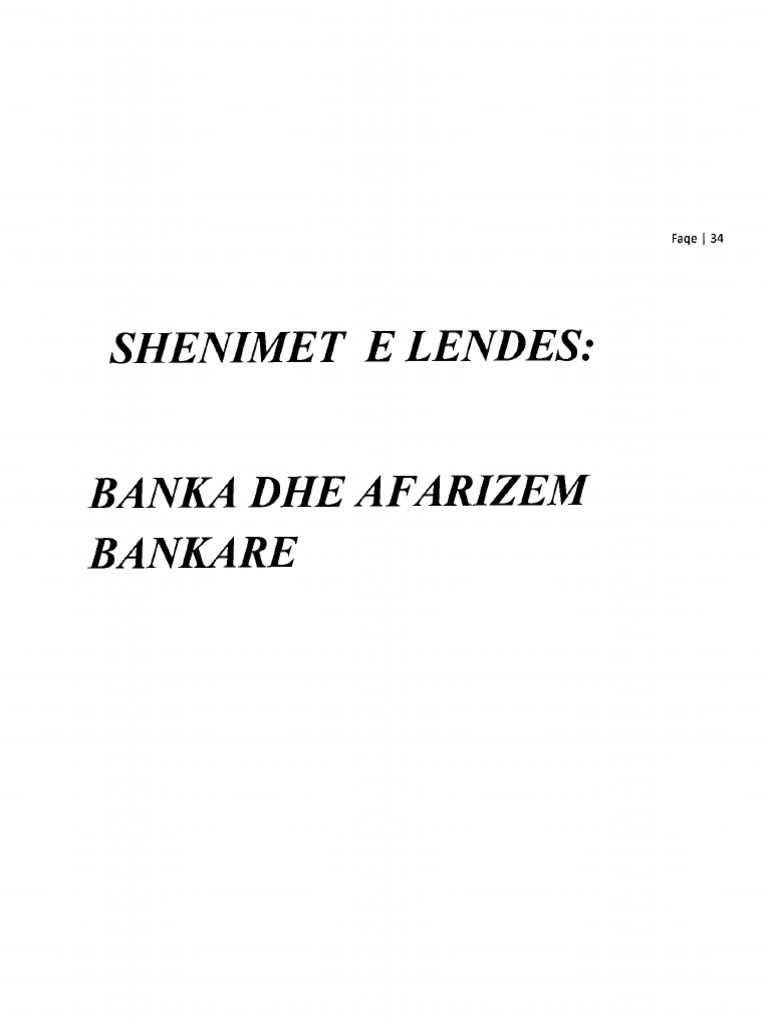 Banka Dhe Afarizem Bankare | PDF