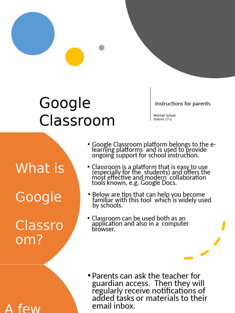 Google Classroom Parents Power Point | PDF | Learning