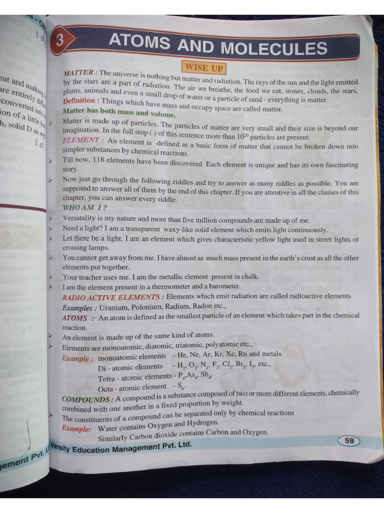 CBSE - Atoms and Molecules | PDF