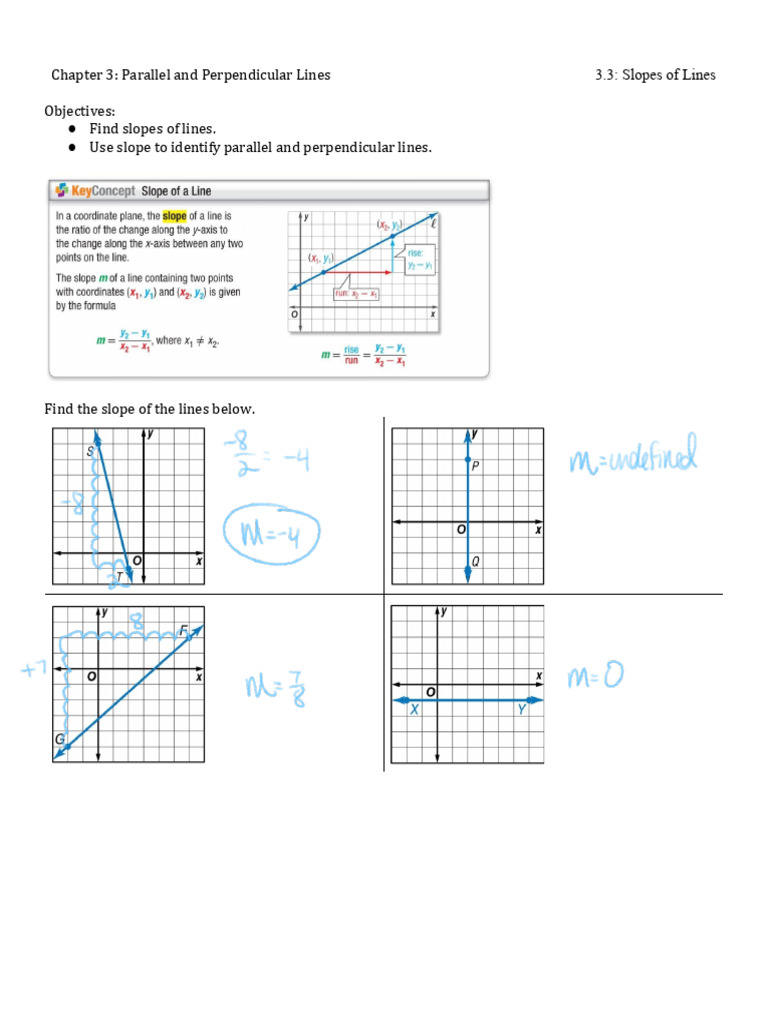 Slopes of Lines: Parallel & Perpendicular | PDF