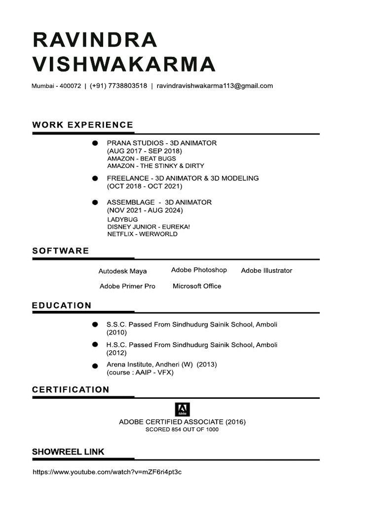 Ravindra Vishwakarma Resume | PDF