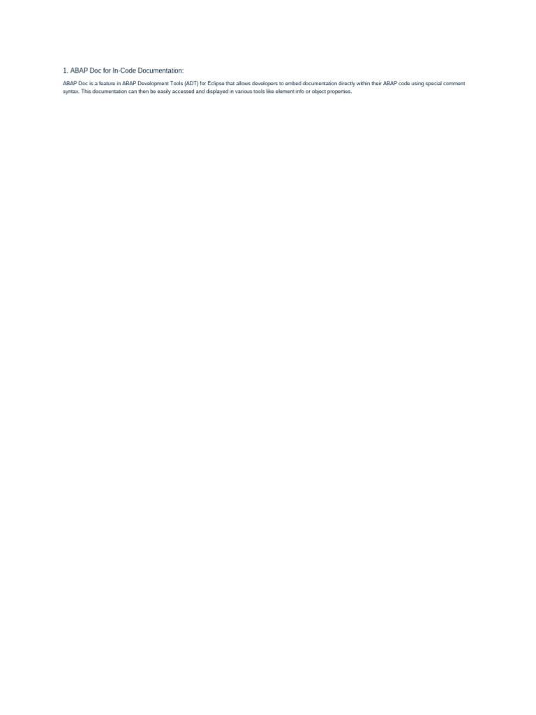 ABAP Doc: In-Code Documentation Guide | PDF