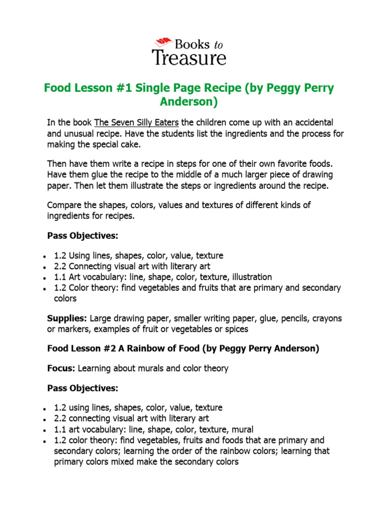 Creative Food Art Lessons for Kids | PDF | Foods