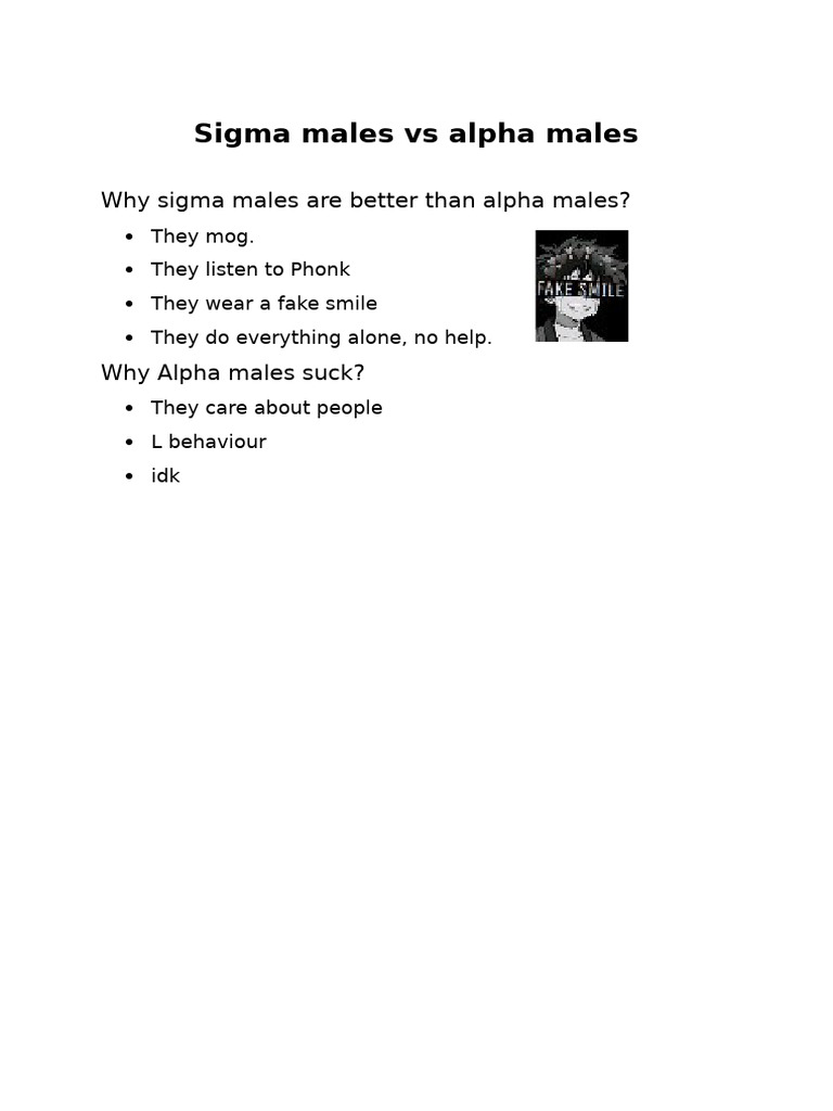 Sigma Males Vs Alpha Males | PDF