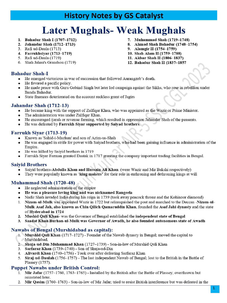 Later Mughal | PDF