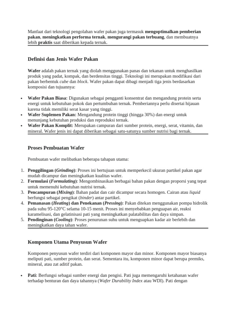 Wafer Pakan | PDF