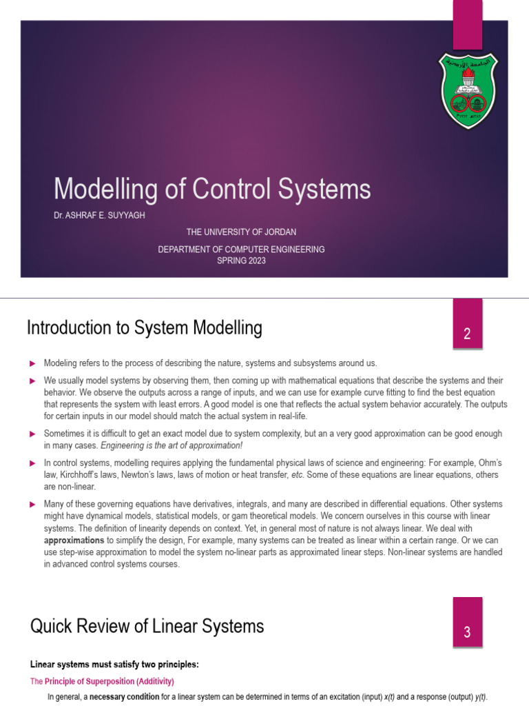 02 - CH2 - System Modelling | PDF | Laplace Transform | Mathematical Model
