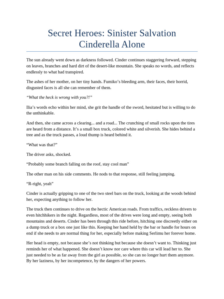 SHSS Chapper 22 Cinderella Alone | PDF