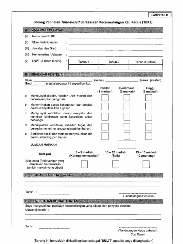 Borang B Tbk2 Pdf